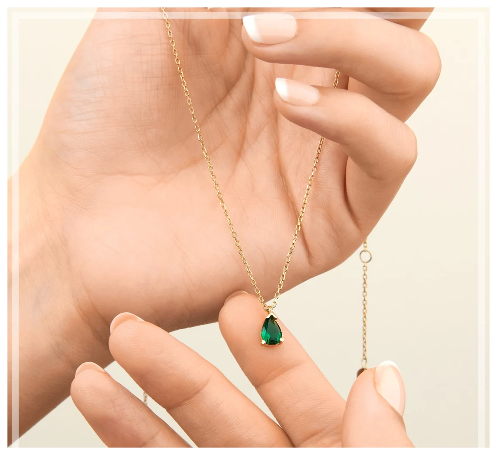 Ketting met Smaragdgroene traan | Een elegant sieraad voor iedere dag ...